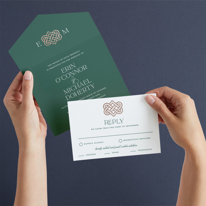 Celtic Love Knot All-in-One Foil-Pressed Wedding Invitations by Kerry ...