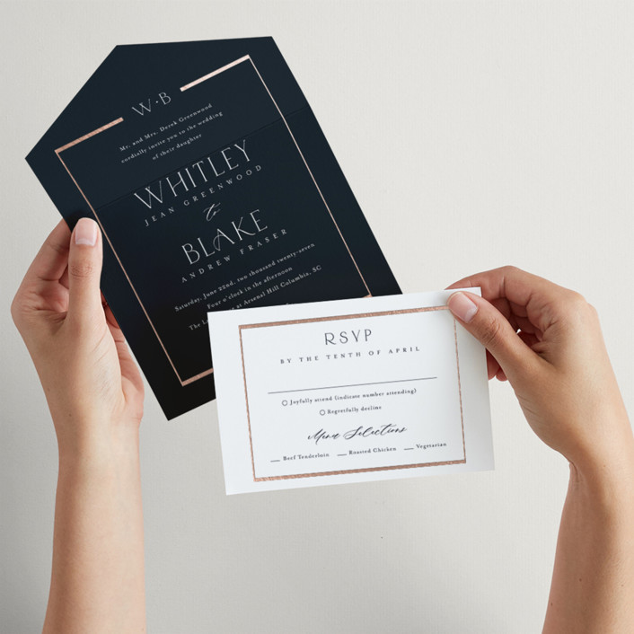 Luster All-in-One Foil-Pressed Wedding Invitations by Stacey Meacham ...