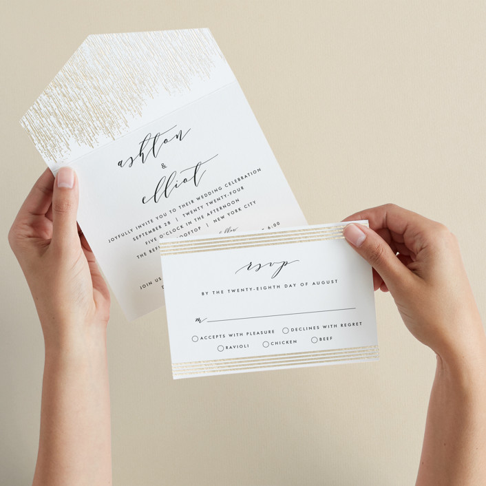 Sparkle + Shine All-in-One Foil-Pressed Wedding Invitations by Kristie ...