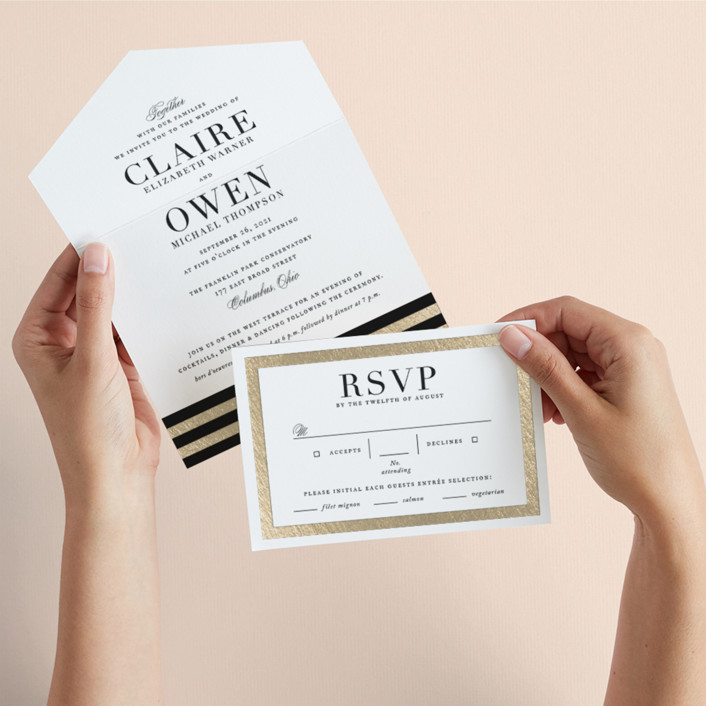Deluxe All-in-One Foil-Pressed Wedding Invitations by Jennifer ...