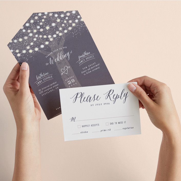 Garden Lights All-in-One Wedding Invitations by Hooray Creative | Minted