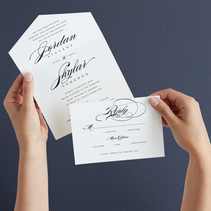 Waltz All-in-One Wedding Invitations by Lori Wemple | Minted