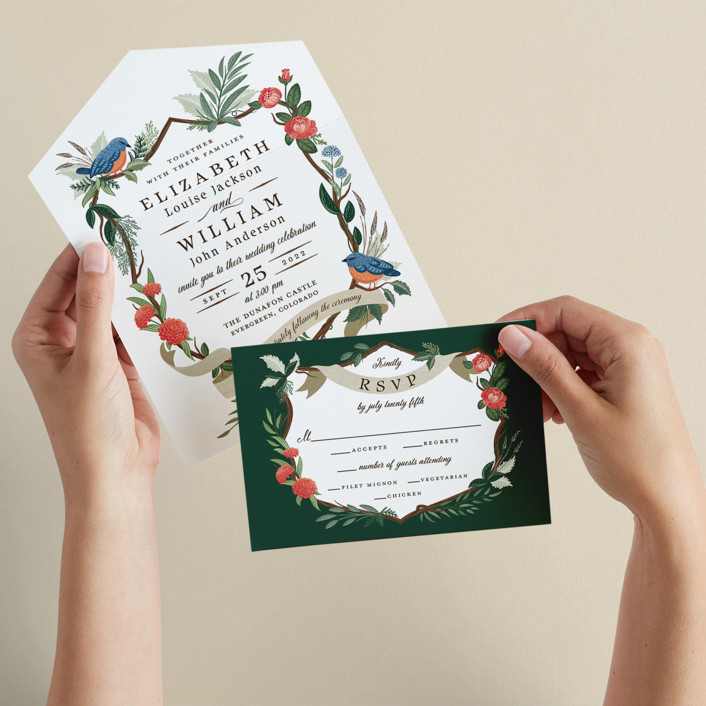 Nature's Crest All-in-One Wedding Invitations by Paper Sun Studio | Minted