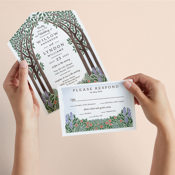 Nature's Chapel All-in-One Wedding Invitations by Paper Sun Studio | Minted