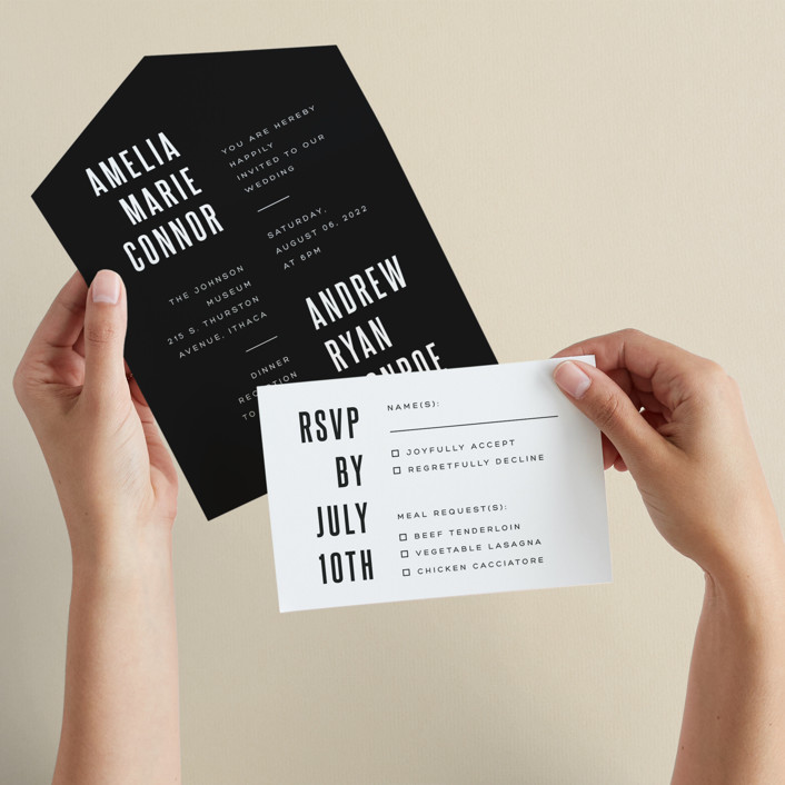 Offset All-in-One Wedding Invitations by Up Up Creative | Minted