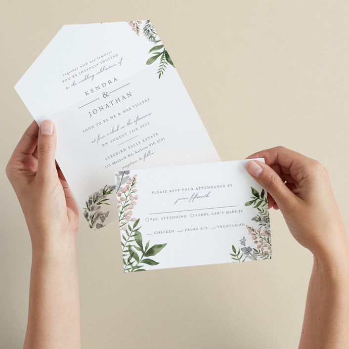 Spring Wildflowers All-in-One Wedding Invitations by Christie Elise ...