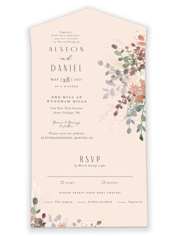 Golden Hour All-in-One Wedding Invitations by Jennifer Wick | Minted