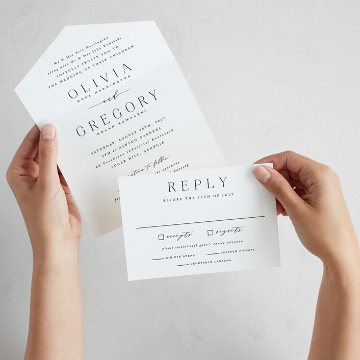 Classy Type All-in-One Wedding Invitations by Hooray Creative | Minted