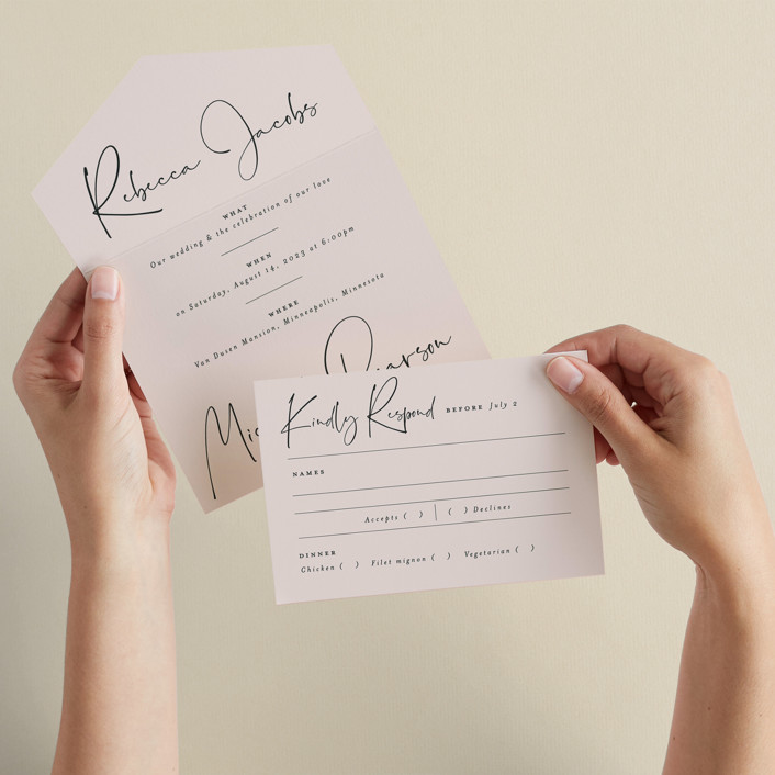 Eternity Script All-in-One Wedding Invitations by Michelle Taylor | Minted
