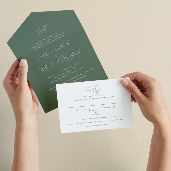 Initial All-in-One Wedding Invitations by Jennifer Postorino | Minted