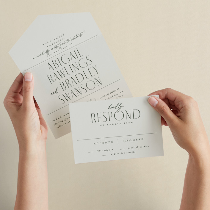 Moderne All-in-One Wedding Invitations by Everett Paper Goods | Minted