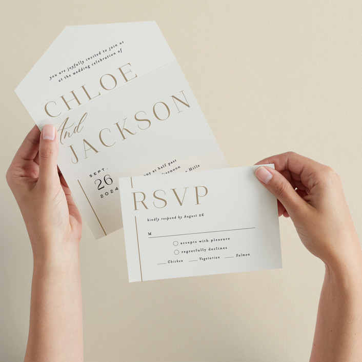 Left Stack All-in-One Wedding Invitations by Alethea and Ruth | Minted