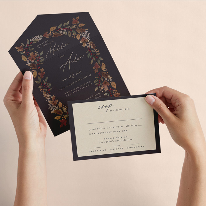 Autumn Stroll All-in-One Wedding Invitations by Erin German | Minted