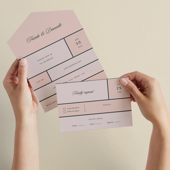 Modern Squares All-in-One Wedding Invitations by FRANI | Minted