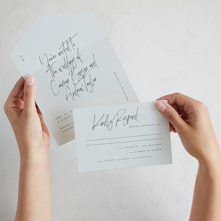 Signature Script All-in-One Wedding Invitations by Michelle Taylor | Minted