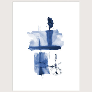 Navy Blue Ink flow 02 Limited Edition Prints - Pai... | Minted