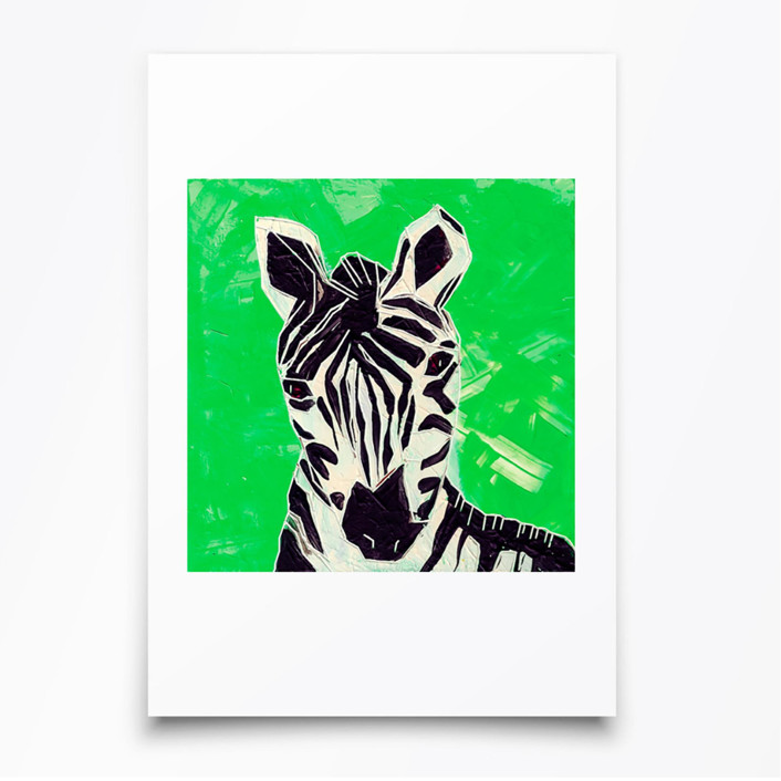 Zany Zebra Limited Edition Prints - Painting by Sarah Fitzgerald | Minted
