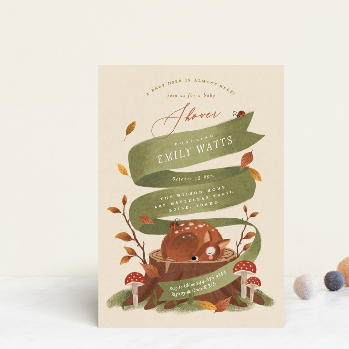 Woodland Deer Baby Shower Postcards by Susan Zinader | Minted