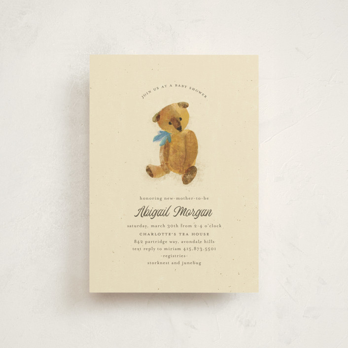 Vintage Teddy Baby Shower Postcards by Kimberly Morgan | Minted