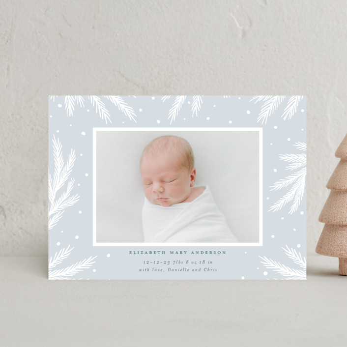 New Snow, New Baby Holiday Birth Announcement Postcards by Jennifer ...