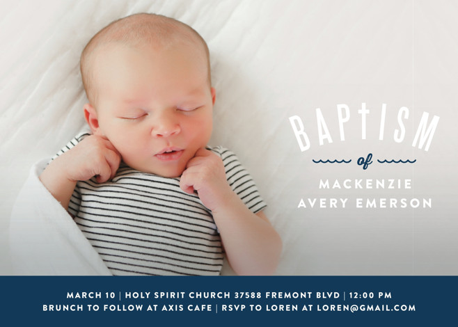 Waves Overlay Baptism and Christening Invitations by Monica Tuazon | Minted