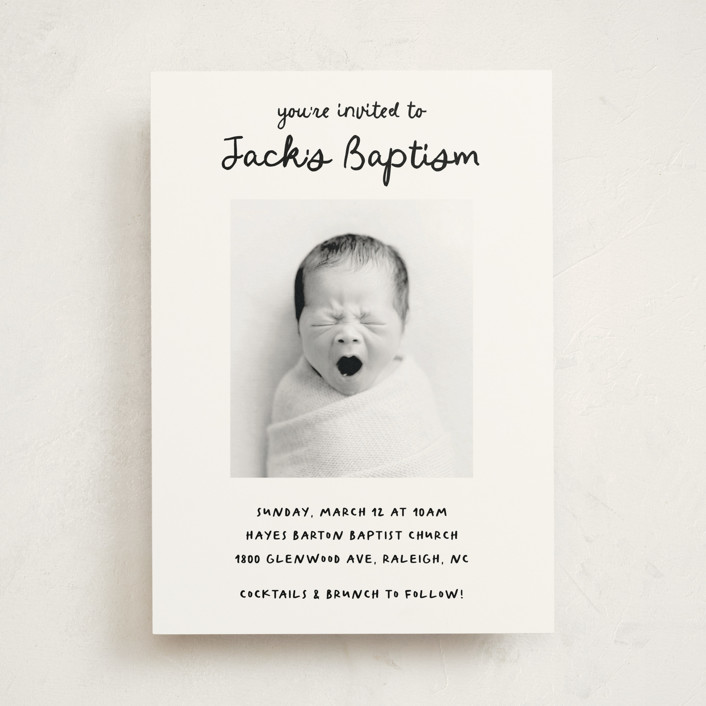 Cursive Baptism and Christening Invitations by AK Graphics | Minted
