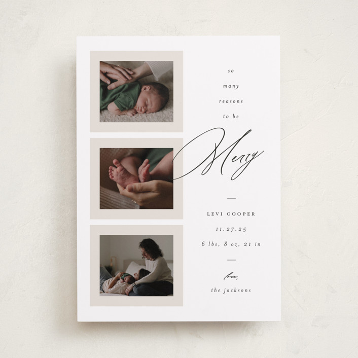 So Many Reasons Holiday Birth Announcements by Ashley Iwafuchi | Minted