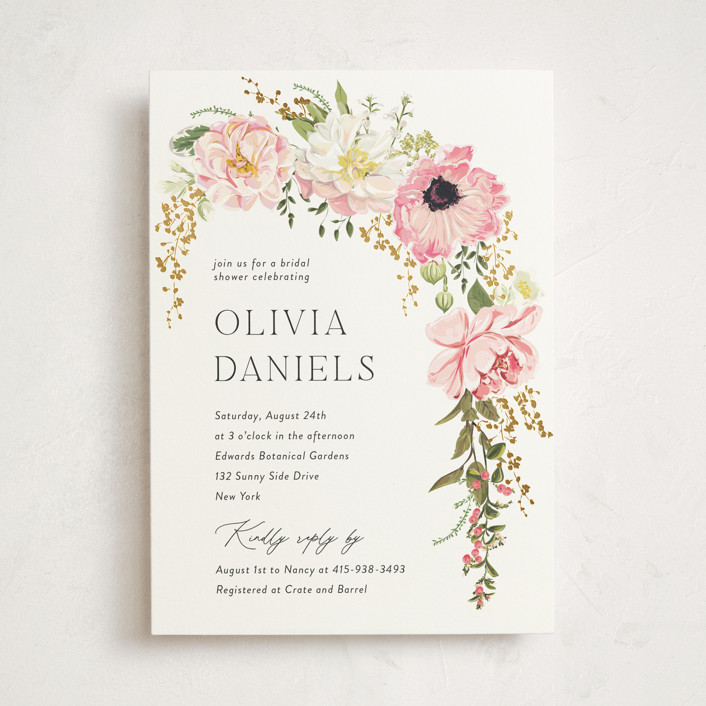 Timeless Blooms Foil-Pressed Bridal Shower Invitations by Susan Moyal ...