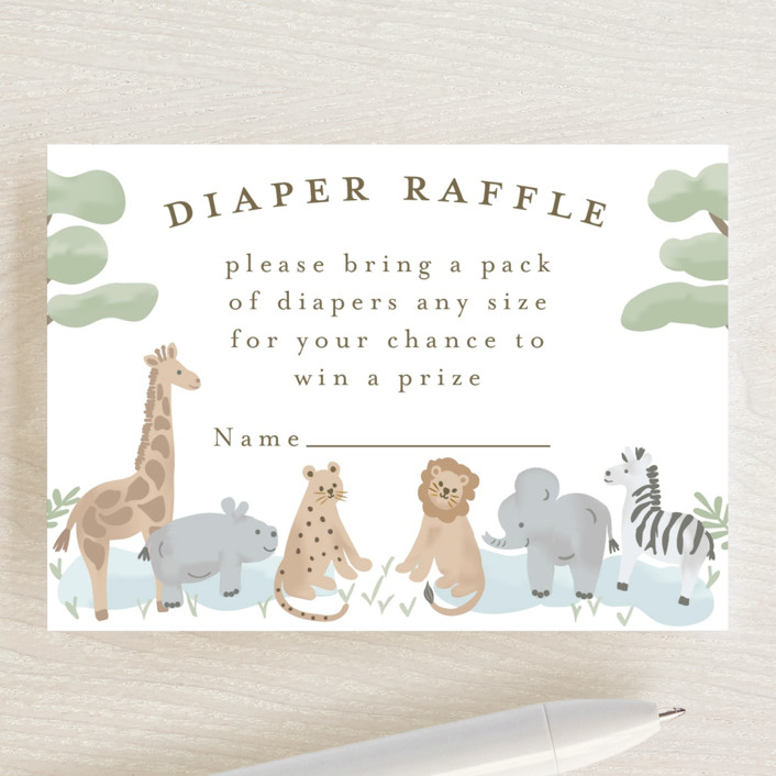 Little Animal World Mini Baby Shower Insert Cards by Jennifer Holbrook ...