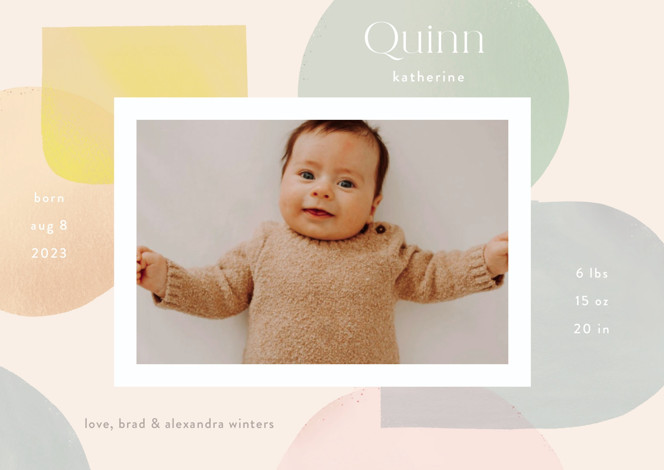 Colorblock Shapes Birth Announcement Postcards by Julie Murray | Minted