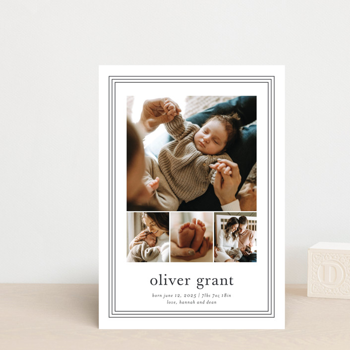 Classy frame Birth Announcement Postcards by Stacey Meacham | Minted