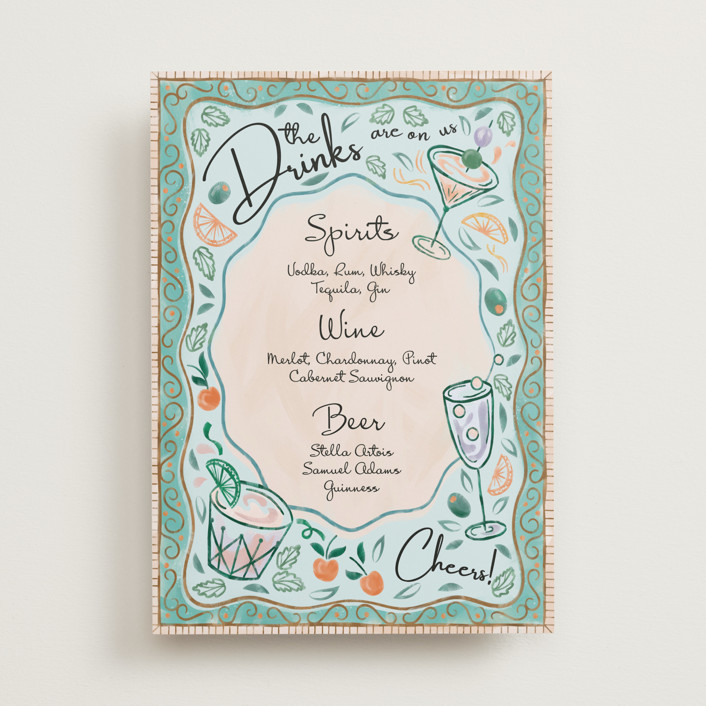 The Drinks are on Us! Bar Signs by Paper Sun Studio | Minted