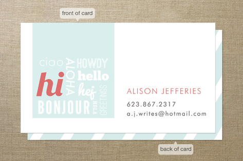 Hello Hello Hello Business Cards by Paper Rose | Minted