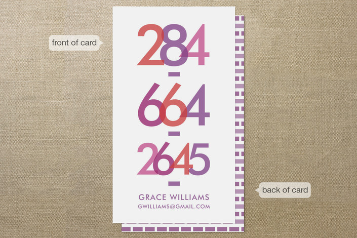 Bright Numbers Business Cards by Avie Designs | Minted