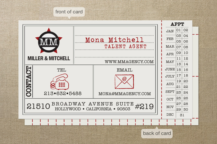 Vintage Hollywood Ticket Business Cards by Erin Nelson | Minted