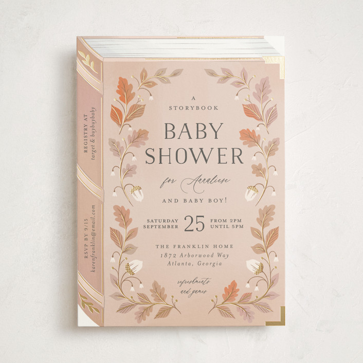 Fabled Storybook Foil-Pressed Baby Shower Invitations by Paper Raven Co ...