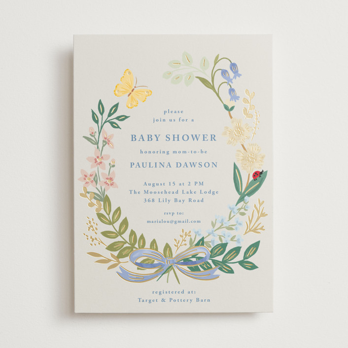 Baby Flora Foil-Pressed Baby Shower Invitations by Petra Kern | Minted