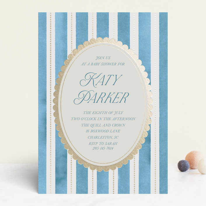 Knightsbridge Foil-Pressed Baby Shower Invitations by Jackie Crawford ...
