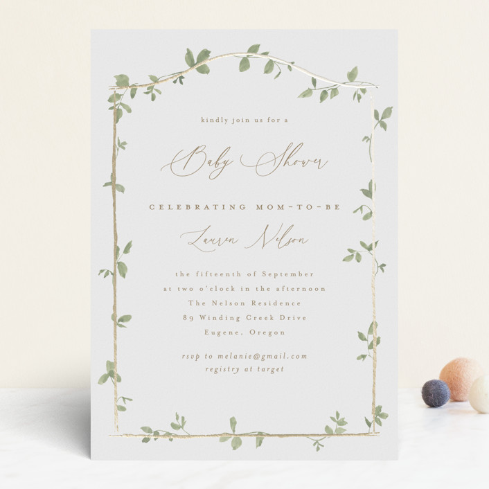 Canopy Foil-Pressed Baby Shower Invitations by Everett Paper Goods | Minted