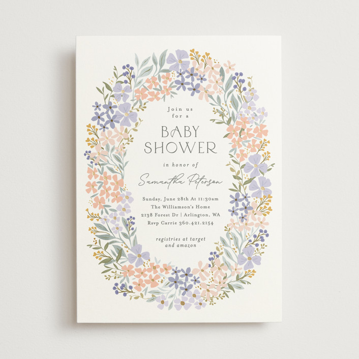 garden path Foil-Pressed Baby Shower Invitations by Karidy Walker | Minted