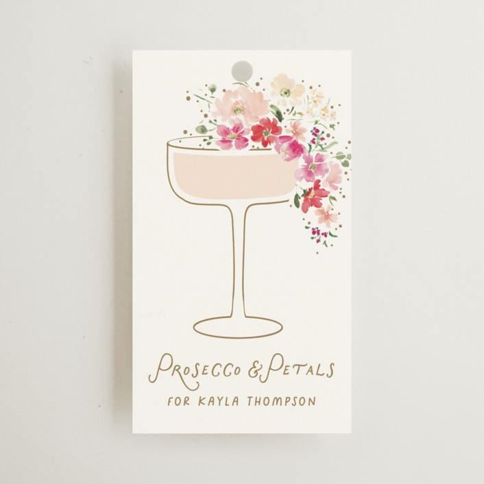Prosecco & Petals Bridal Shower Favor Tags by Itsy Belle Studio | Minted
