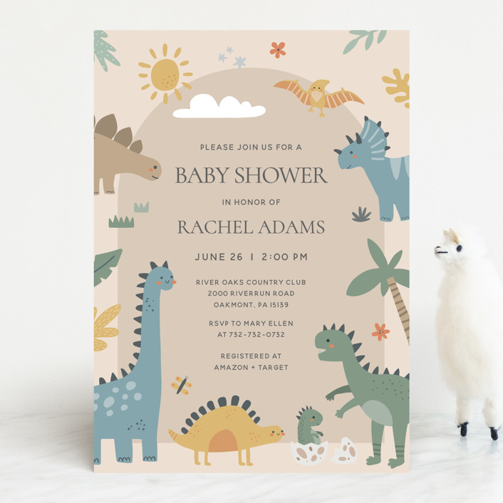 Dinosaur baby shower invitations store