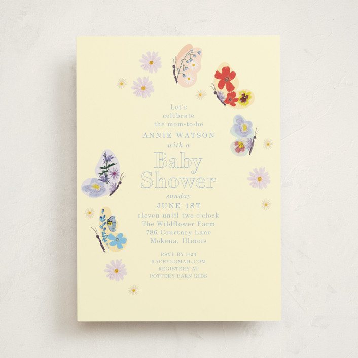 Butterfly Florals Baby Shower Invitations by Baumbirdy | Minted