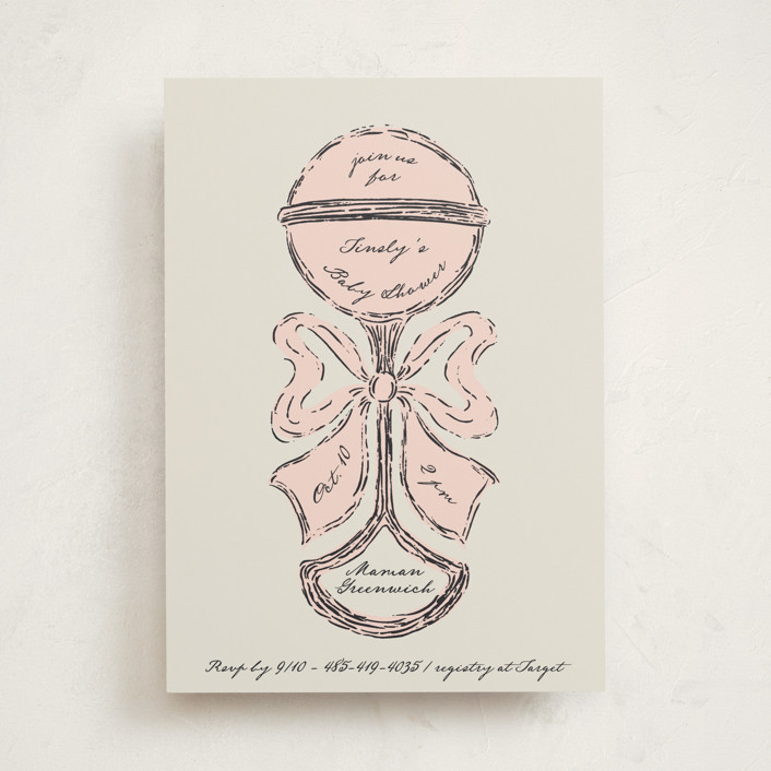 Antique Rattle Baby Shower Invitations by Gwen Bedat | Minted