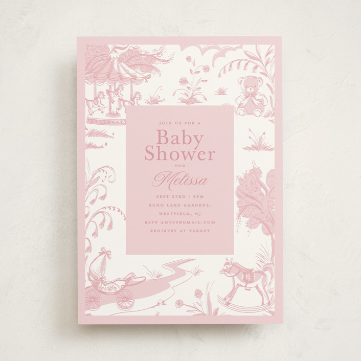 Baby Toile Baby Shower Invitations by Teju Reval | Minted