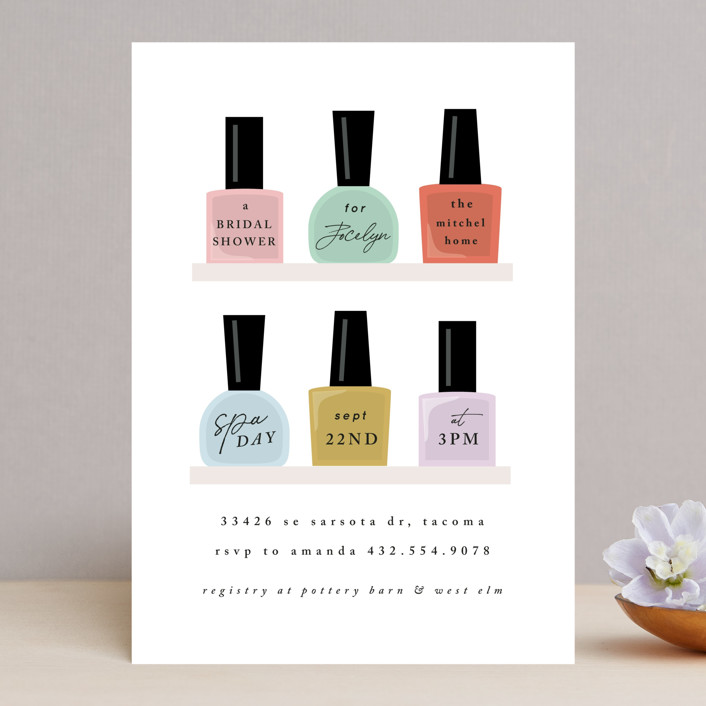 spa day Bridal Shower Invitations by Angela Garrick | Minted