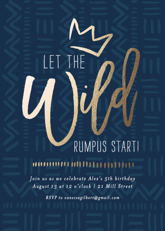 Wild Rumpus Foil-Pressed Children's Birthday Party Invitations by ...