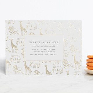 Animal Parade Foil-Pressed Children's Birthday Par... | Minted