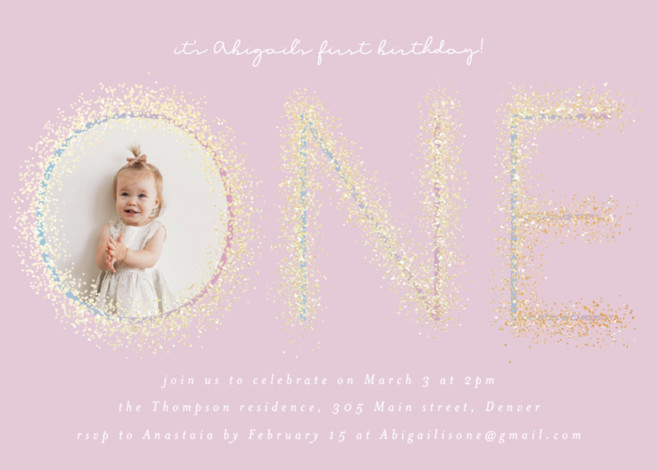 Sparkle One Foil-Pressed Children's Birthday Party Invitations by ...