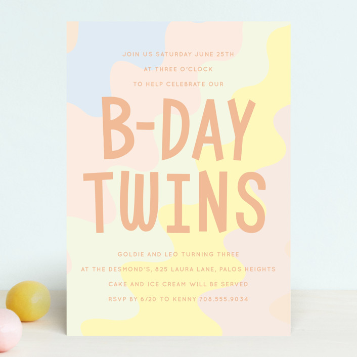 Bday Twins Children's Birthday Party Invitations by Baumbirdy | Minted